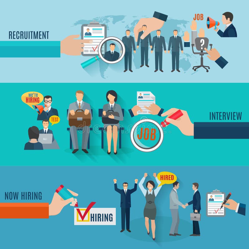 Hire Banner Set Vector Design Illustration Stock Vector - Illustration ...