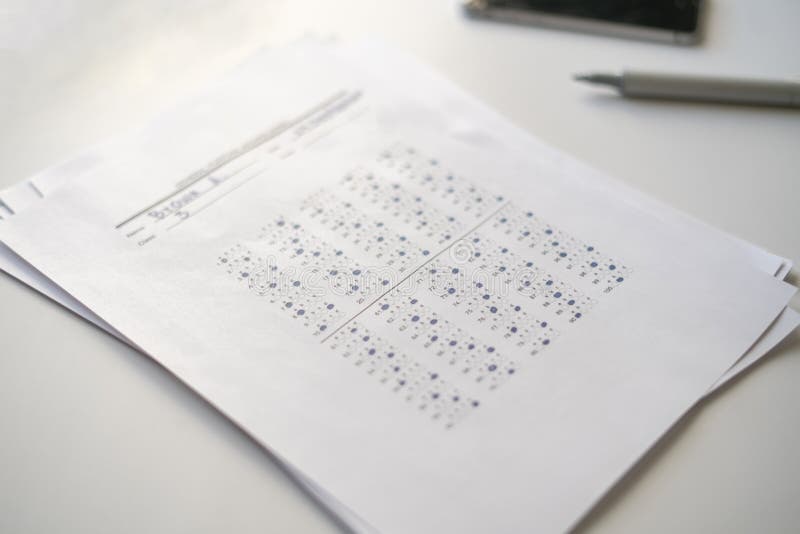 The Hire the New Employee, Paper Sheet with Test Answer on the Table ...