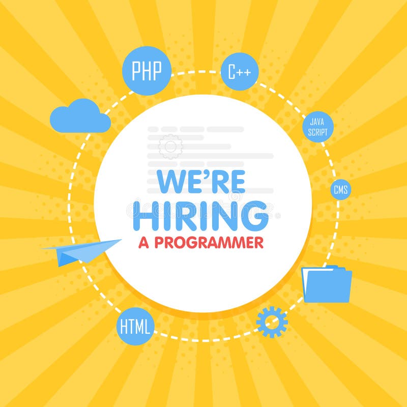 We Hire a Programmer. Megaphone Concept Vector Illustration Stock ...