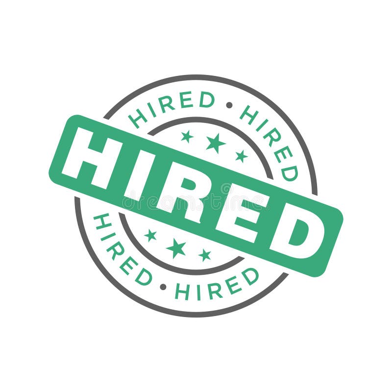 Hired Letter Rubber Stamp Template Design Illustration Stock ...