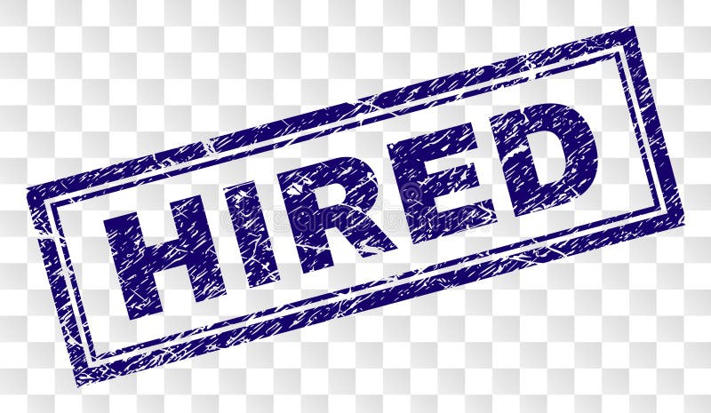 Grunge HIRED Rectangle Stamp Stock Vector - Illustration of stamp, text ...