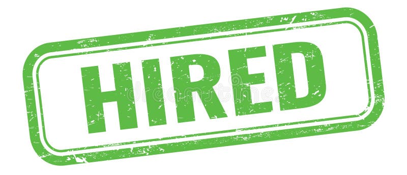 HIRED Text on Green Grungy Vintage Stamp Stock Illustration ...