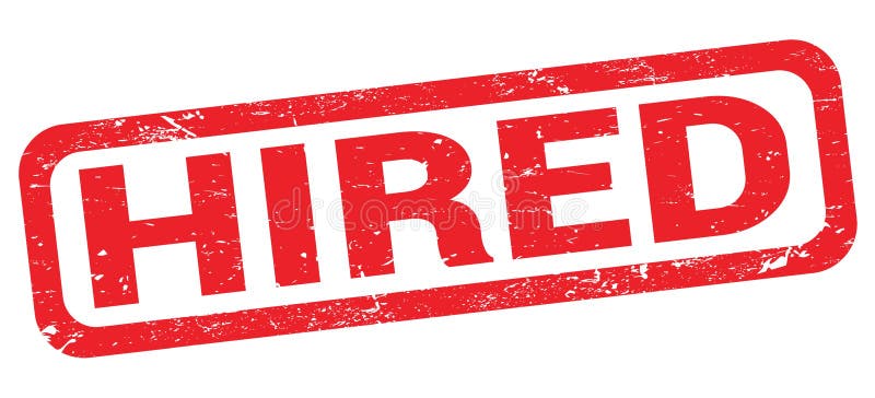 HIRED Text Written on Red Rectangle Stamp Stock Illustration ...