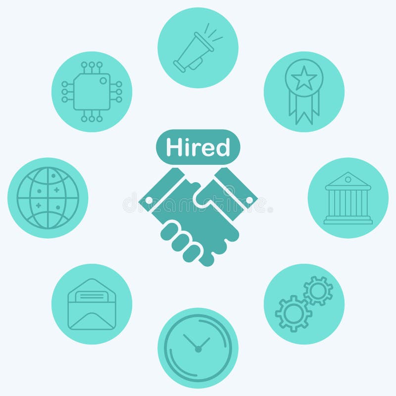 Hired Vector Icon Sign Symbol Stock Illustration - Illustration of ...