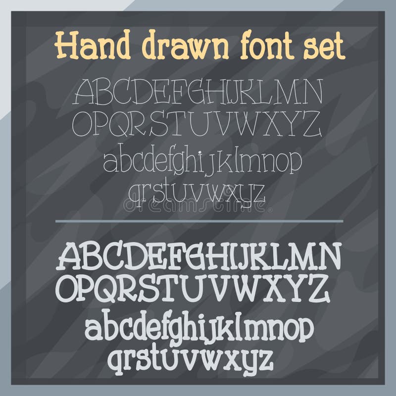 Hand drawn font set stock vector. Illustration of element - 118391321