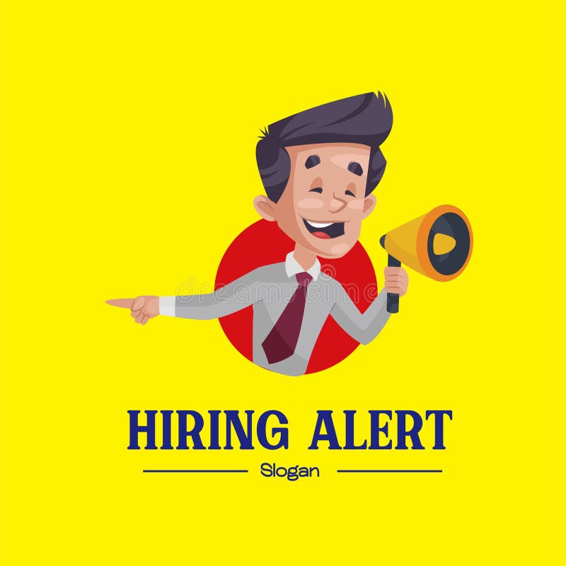 Hiring Alert Vector Mascot Logo Stock Vector - Illustration of alert ...