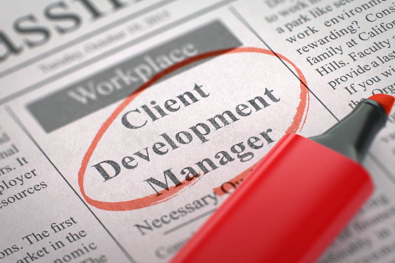 We are Hiring Client Development Manager. 3D. Stock Image - Image of ...