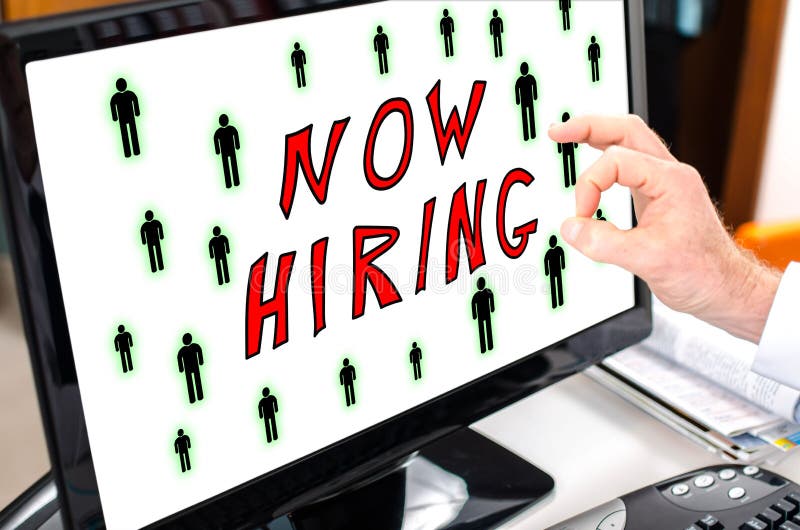 Hiring Concept on a Computer Monitor Stock Photo - Image of concept ...