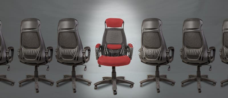 We are Hiring Concept with Empty Office Chair among the Back View Stock ...