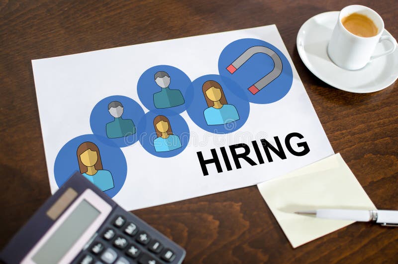 Hiring concept on a paper stock image. Image of employee - 147802451
