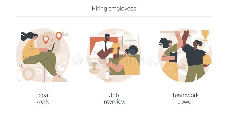 Hiring Employees Abstract Concept Vector Illustrations. Stock Vector ...