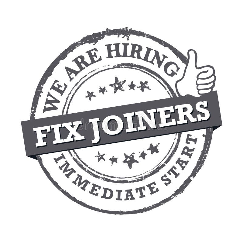 We Are Hiring Fix Joiners - Immediate Start. Stock Vector ...