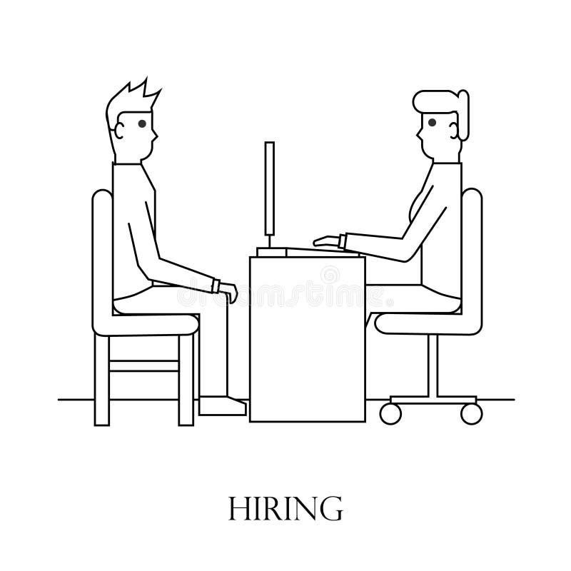 Hiring Icon or Logo Line Art Style. Stock Vector - Illustration of ...