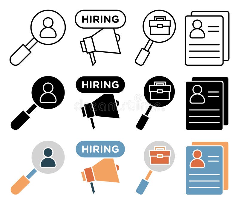 Hiring icon vector stock vector. Illustration of search - 348102240