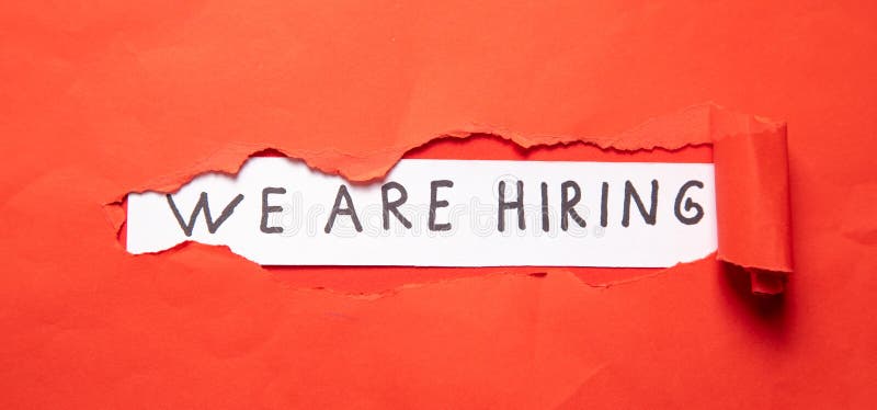 We are Hiring Inscription Under the Torn Paper Stock Image - Image of ...