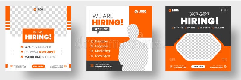 We are Hiring Job Vacancy Social Media Post Banner Design Template ...