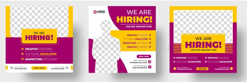 We are Hiring Job Vacancy Social Media Post Banner Design Template ...