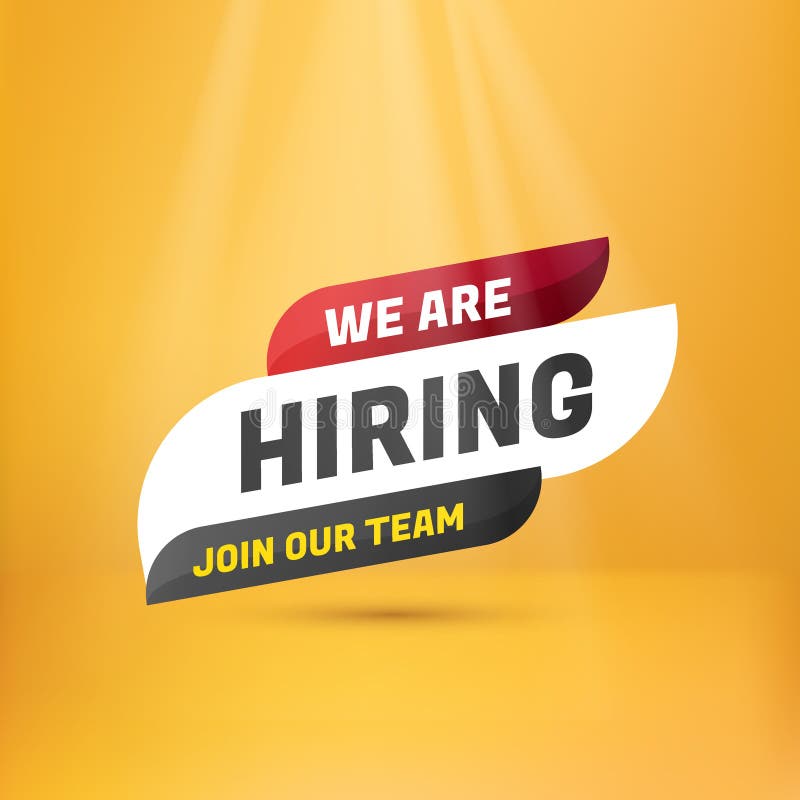 Hiring Recruitment Open Vacancy Design Info Label Template Stock Vector ...