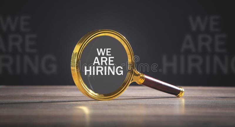 We are Hiring Message with a Magnifying Glass Stock Image - Image of ...