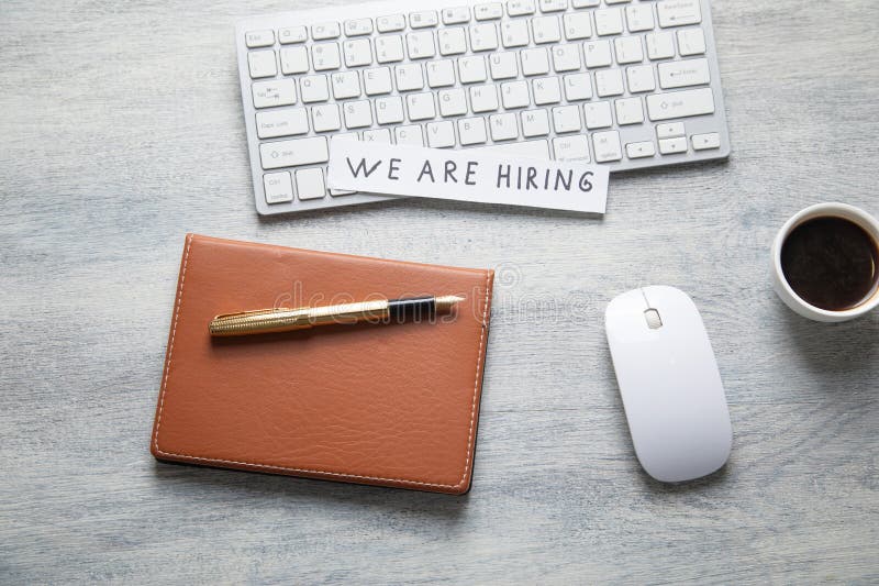 We are Hiring Message on Paper with a Pen Stock Illustration ...