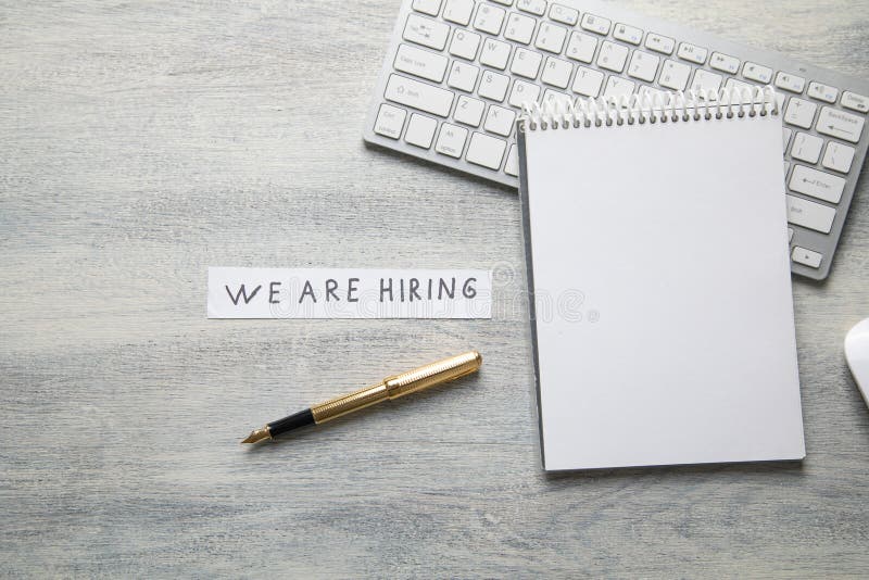We are Hiring Message on Paper with a Pen Stock Illustration ...
