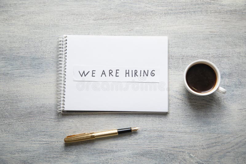 We are Hiring Message on Paper with a Pen Stock Illustration ...