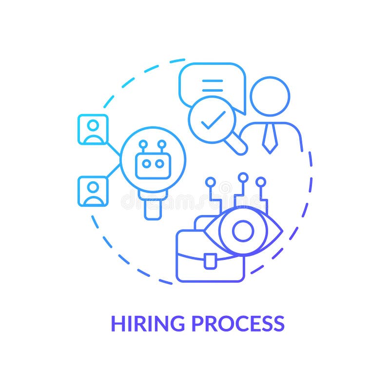Hiring Process Blue Gradient Concept Icon Stock Vector - Illustration ...