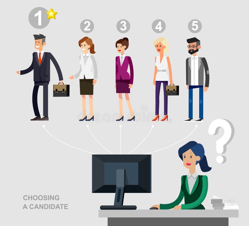 Hiring Process Concept with Candidate Selection Stock Vector ...