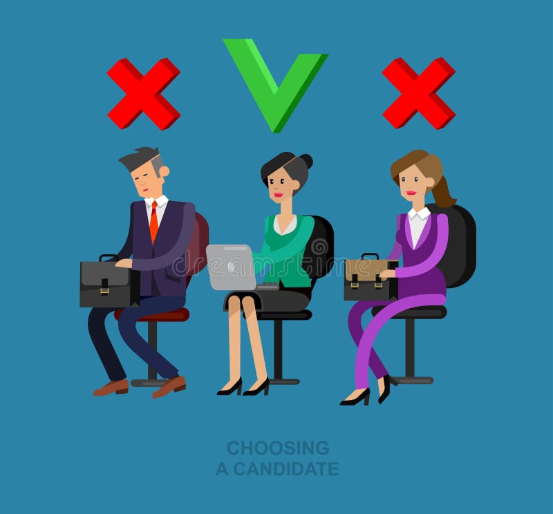 Hiring Process Concept With Candidate Selection Stock Vector ...