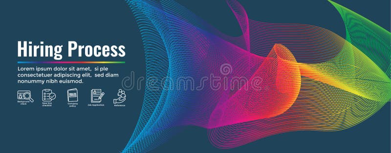 Hiring Process Icon Set with Web Header Banner Stock Vector ...