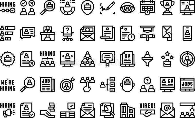 Hiring Process Icons High-Quality Vector Icons Collection with Editable ...