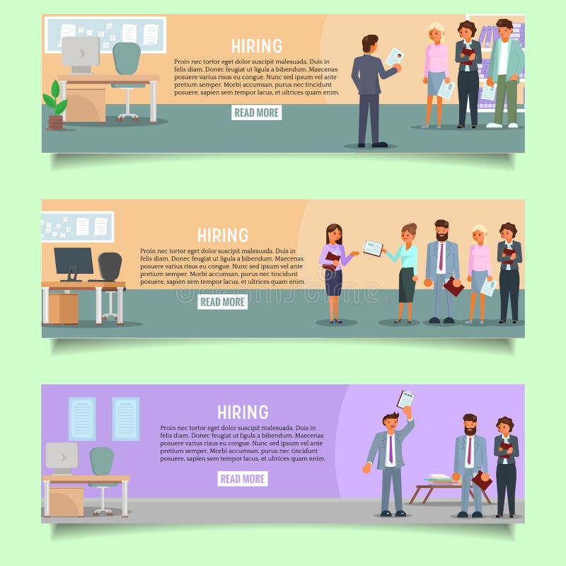 Hiring Process Icon Set Vector Flat Illustration Stock Vector ...