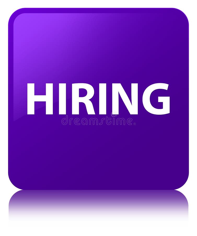 Hiring Purple Square Button Stock Illustration - Illustration of hiring ...