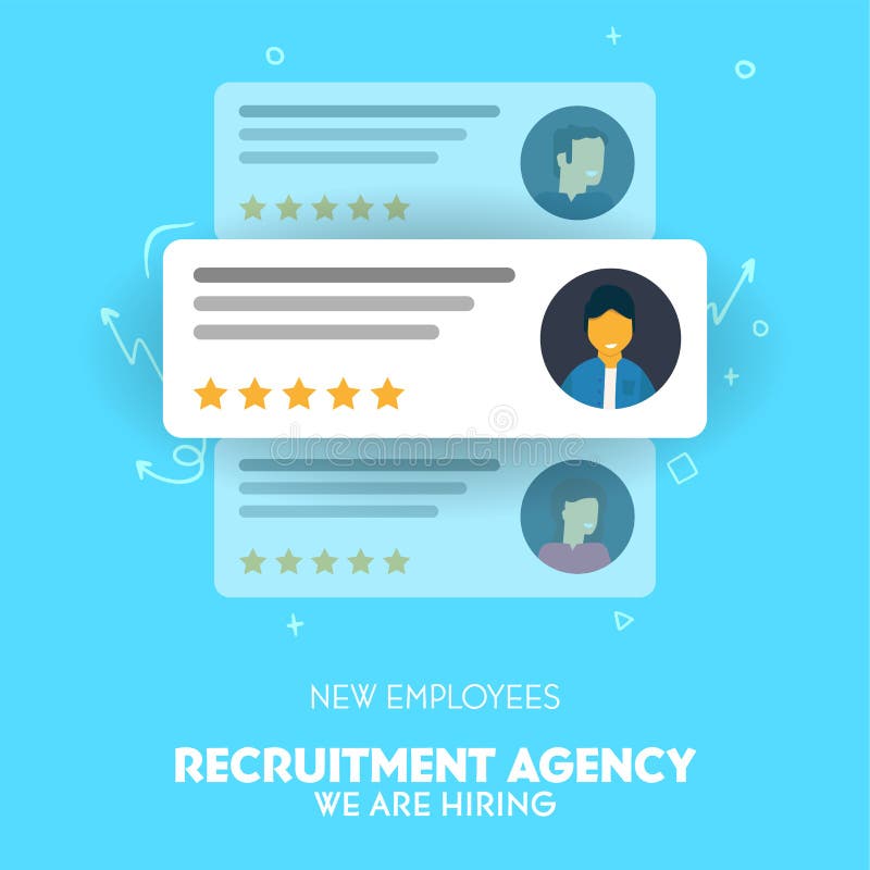 We are Hiring. Recruiting Banner with Choosing Best Candidate for Job ...