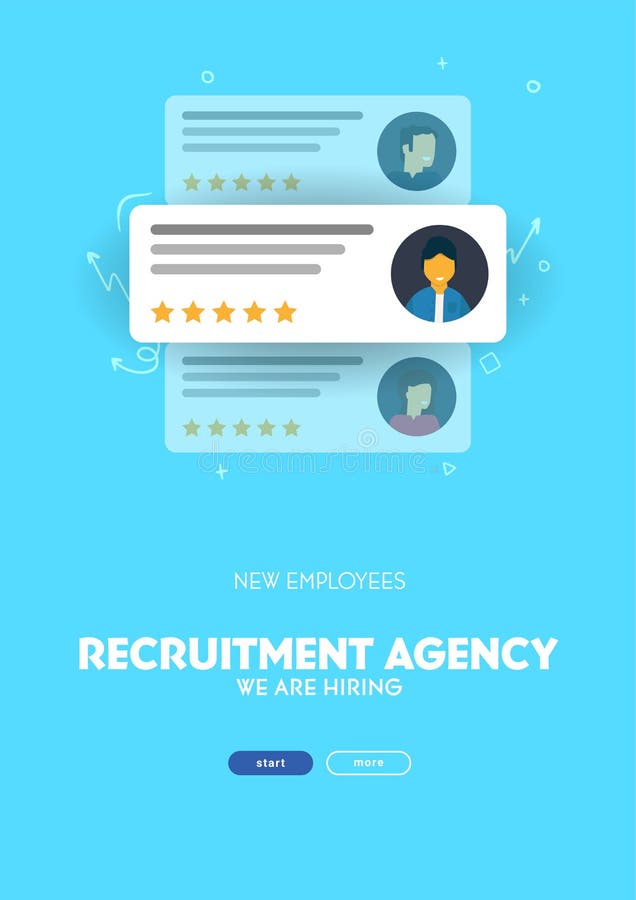 We are Hiring. Recruiting Banner with Choosing Best Candidate for Job ...