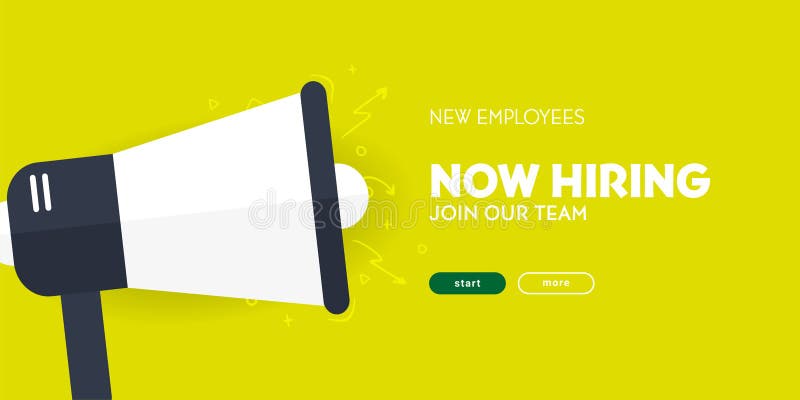 We are Hiring. Recruiting Banner with Choosing Best Candidate for Job ...