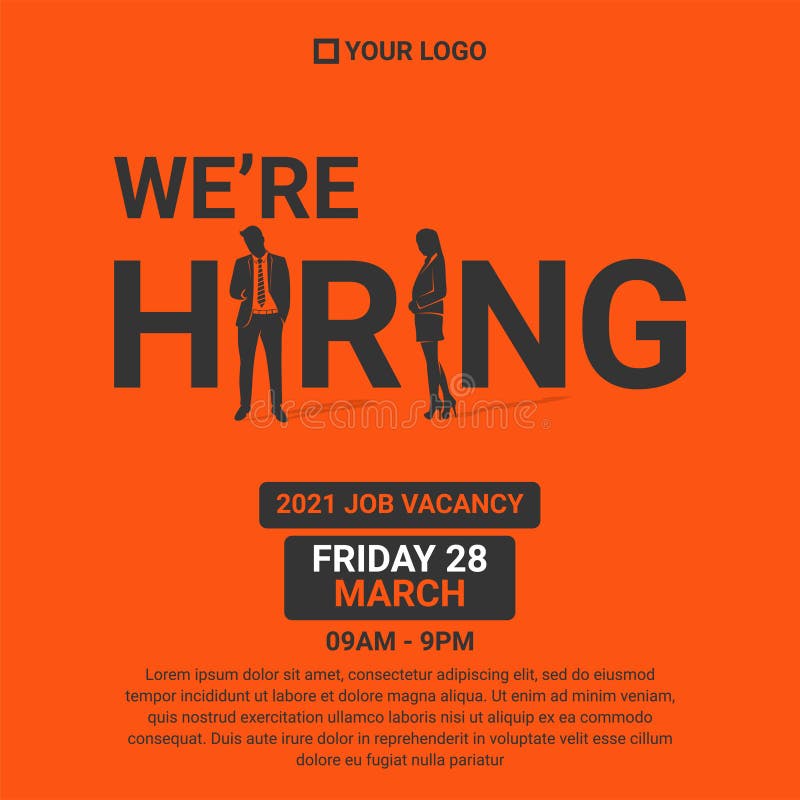 Hiring Recruitment Design Poster. Vector Illustration Stock Vector ...