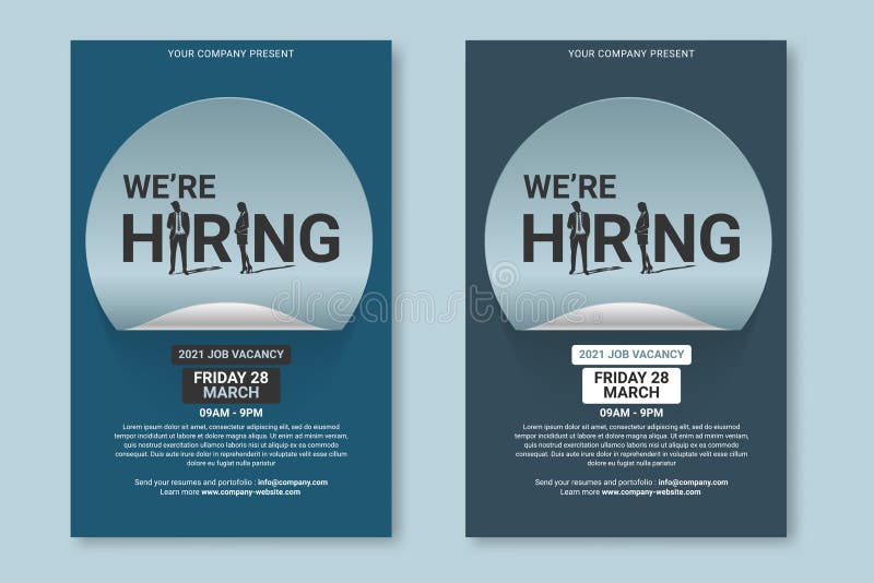 Hiring Recruitment Design Poster. Vector Illustration Stock Vector ...