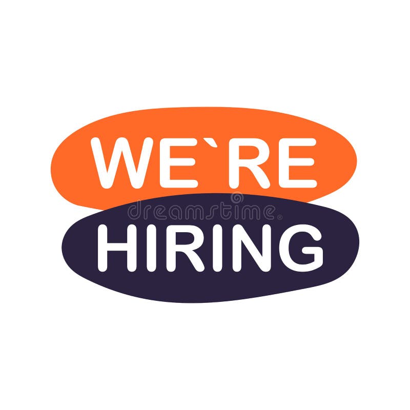 Hiring Recruitment Open Vacancy Label Stock Vector - Illustration of ...