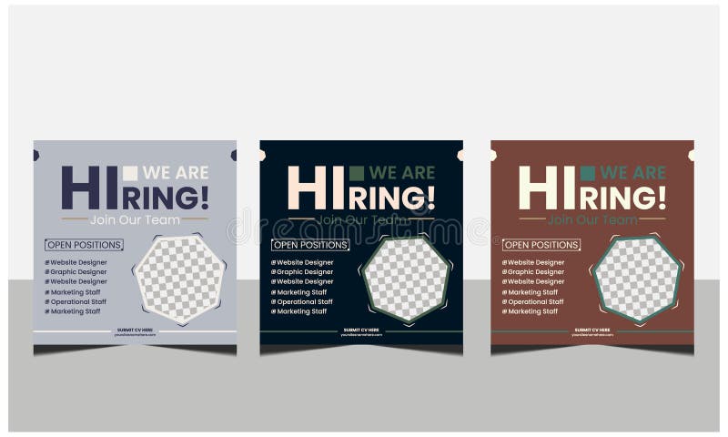We are Hiring Set of Editable Minimal Square Banner Template Stock ...