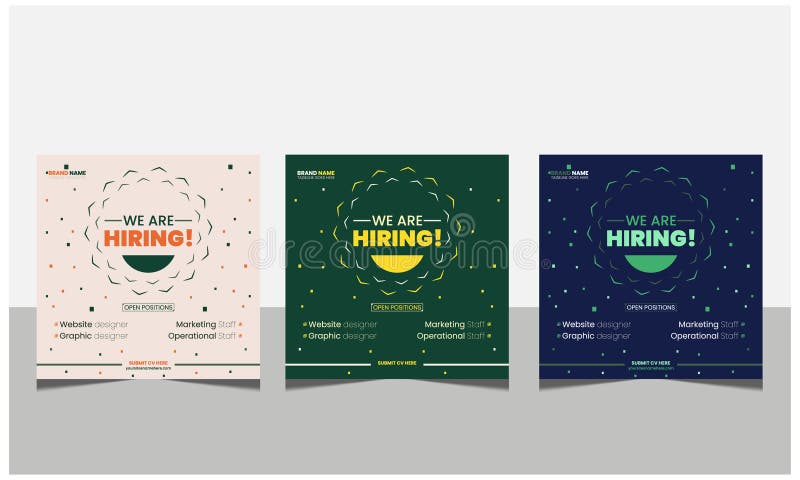 We are Hiring Set of Editable Minimal Square Banner Template Stock ...