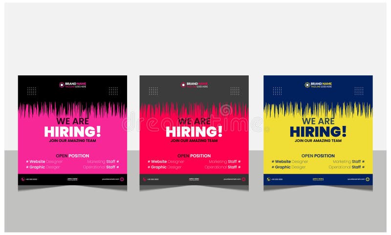 We are Hiring Set of Editable Minimal Square Banner Template Stock ...