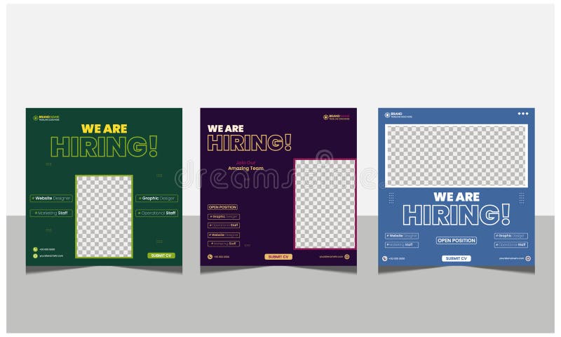 We are Hiring Set of Editable Minimal Square Banner Template Stock ...