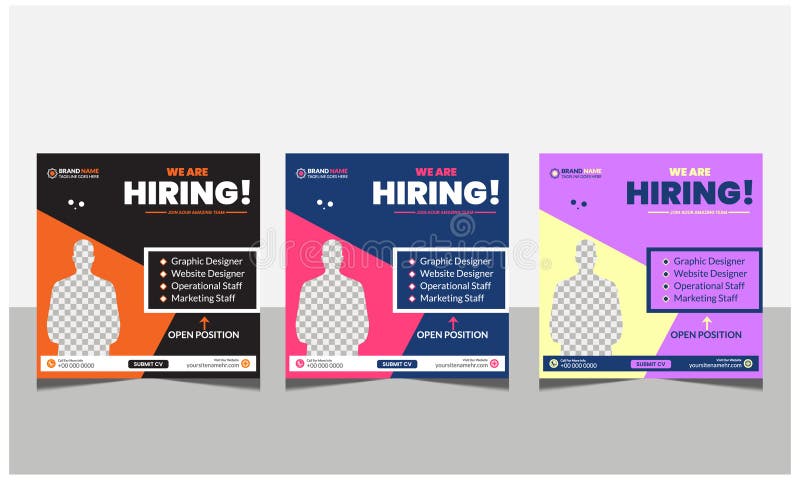We are Hiring Set of Editable Minimal Square Banner Template Stock ...