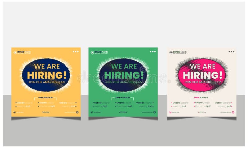 We are Hiring Set of Editable Minimal Square Banner Template Stock ...