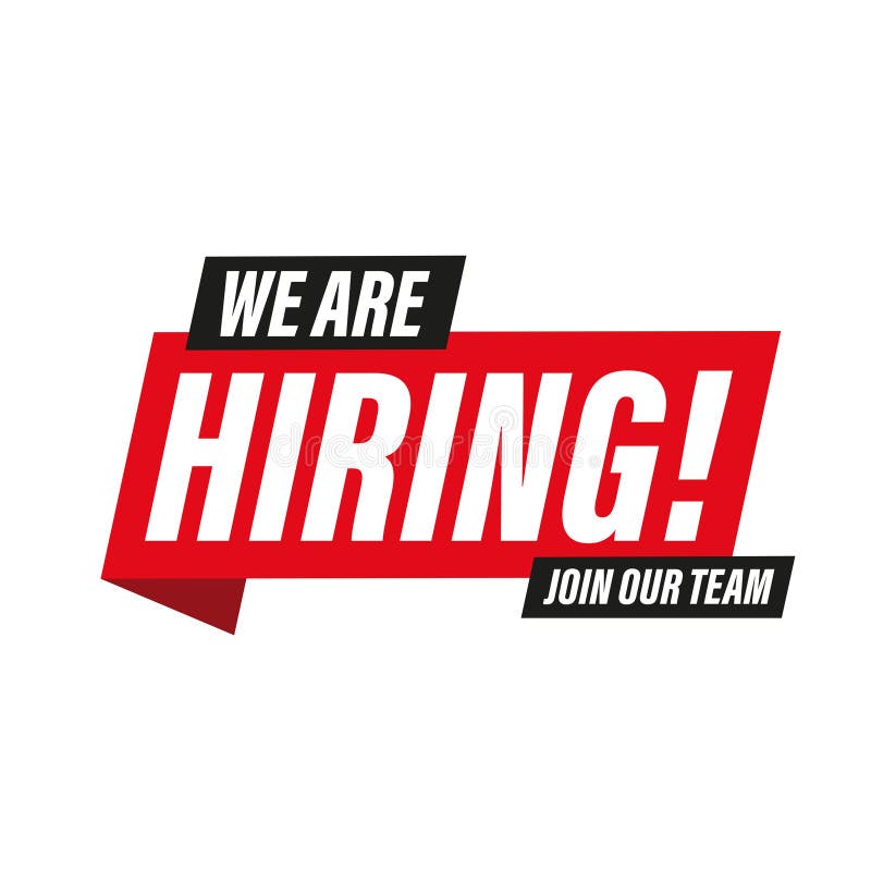 We are Hiring Sign Label Banner Stock Vector - Illustration of employee ...