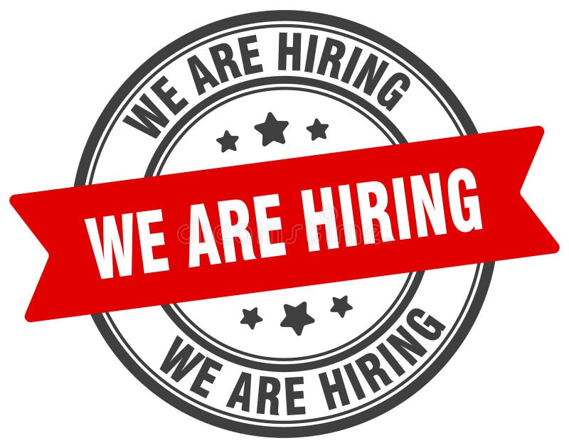 We are Hiring Stamp. we are Hiring Label on Transparent Background ...