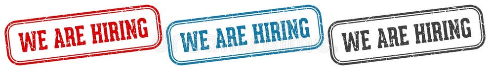 We are Hiring Stamp. we are Hiring Rectangular Stamp Set Isolated on ...