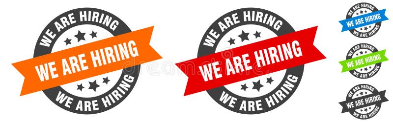 We are Hiring Stamp. we are Hiring Round Ribbon Sticker. Tag Stock ...