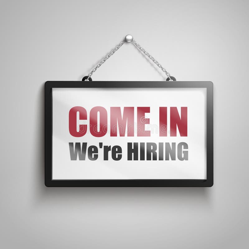 We are hiring text sign stock vector. Illustration of advertising ...